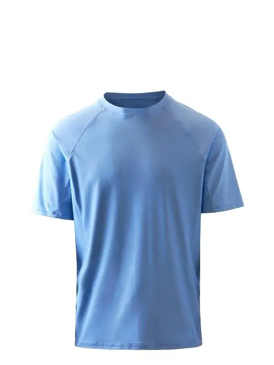 UV SKINZ Short Sleeve Crew Sun & Swim Shirt - Light Blue