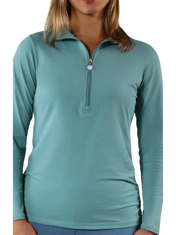UV SKINZ Long Sleeve Ruched Sun Shirt - River