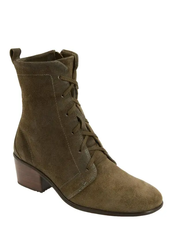 Naot Majesty Lace-up Boots - Oily Olive Suede