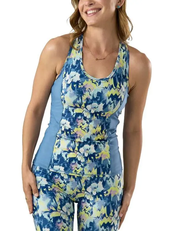 UV SKINZ Racerback Swim Tank - Marbled Floral