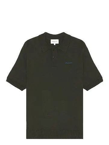 PALMES Marco Knit Polo Shirt - Olive