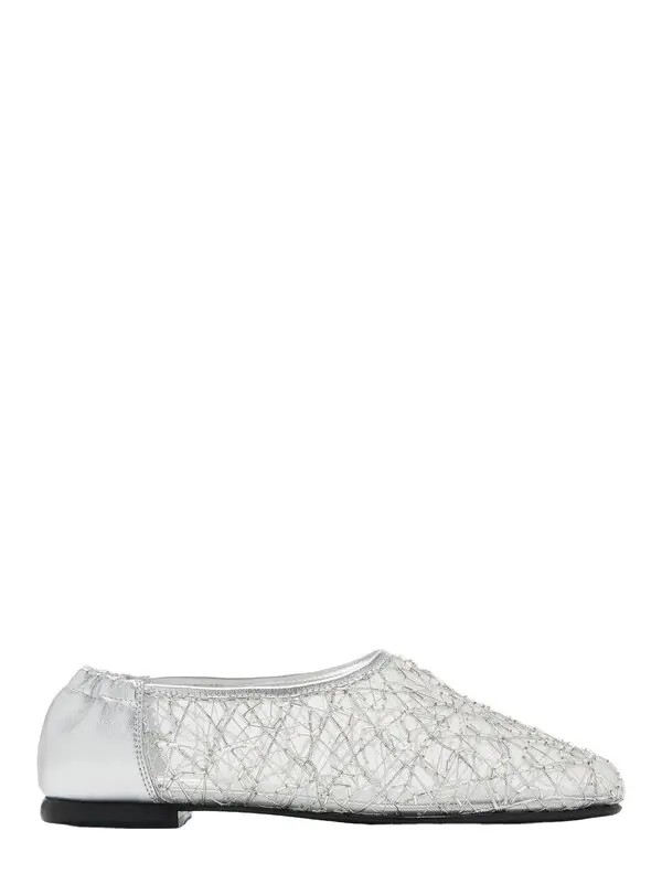 Simkhai Eden Embroidered Ballet Flats - Silver