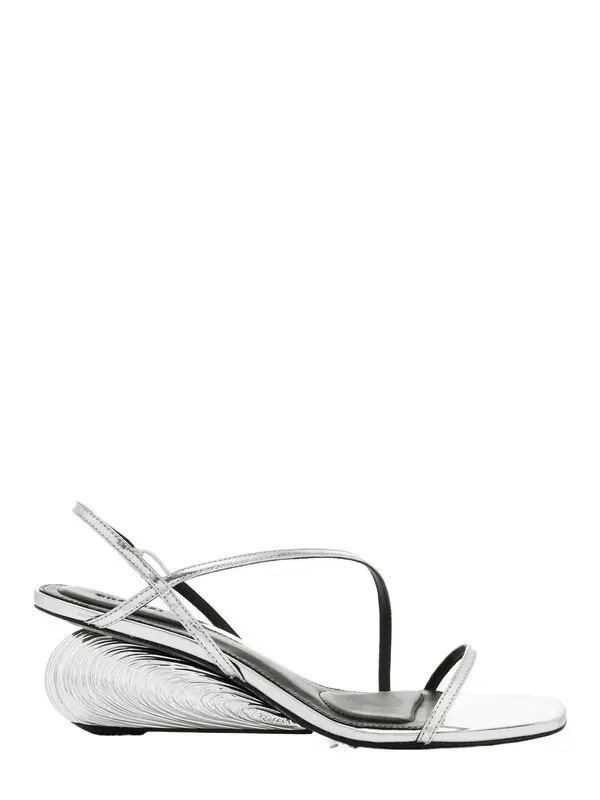 Simkhai Bridget Metallic Wedge Sandals - Silver