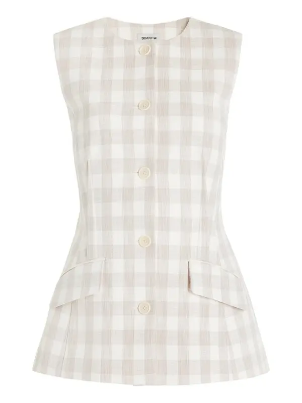 Simkhai Gingham Vest - Off-white