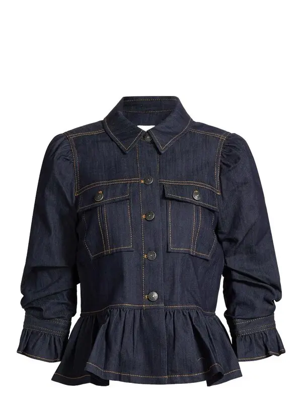 Cinq À Sept Delanie Denim Crop Jacket - Indigo