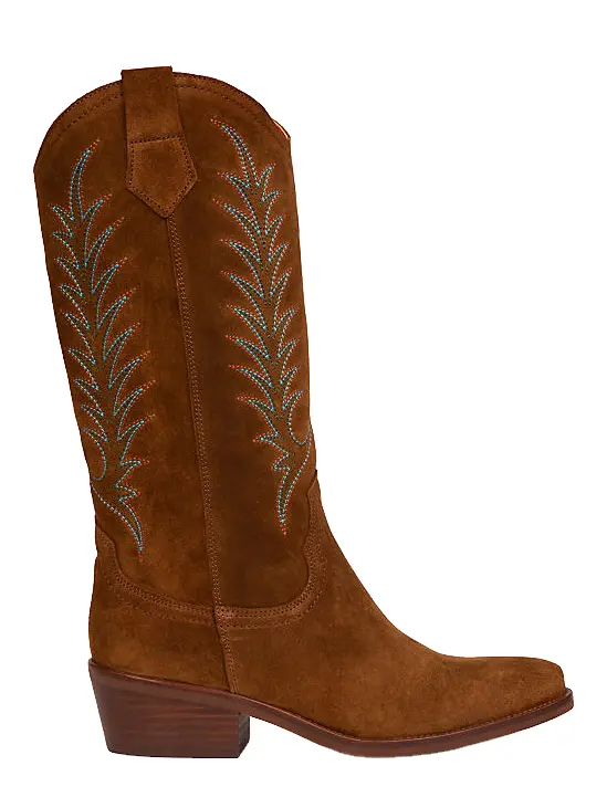Penelope Chilvers Goldie Embroidered Cowboy Boots - Brown