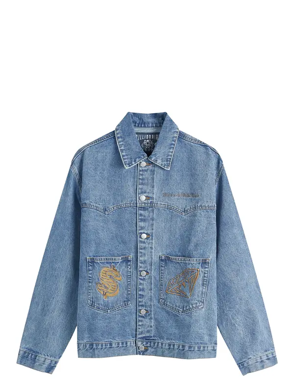 BILLIONAIRE BOYS CLUB Diamonds & Dollars Selvedge Denim Jacket - Blue
