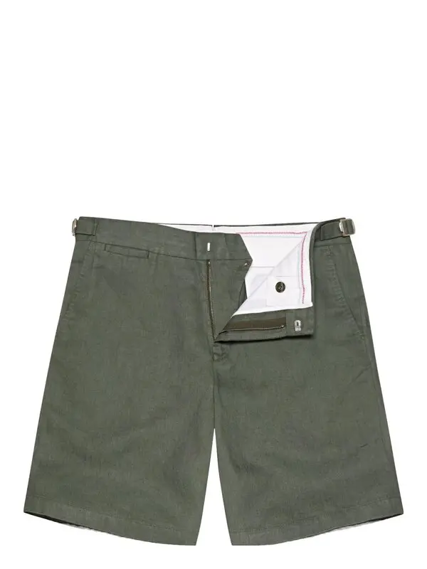 Orlebar Brown Buckle-strap Linen Shorts - Green