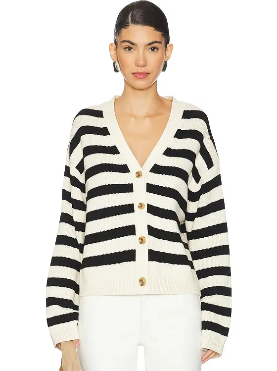Velvet By Graham & Spencer Elodie Cardigan - Cream & Black