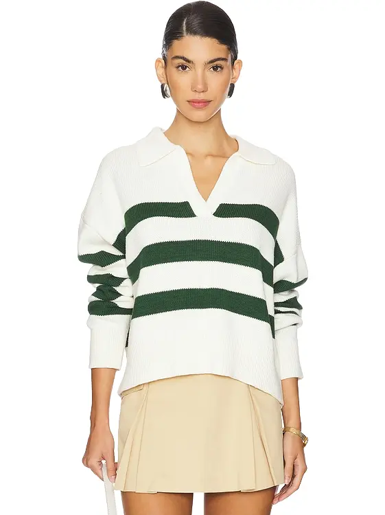 Velvet By Graham & Spencer Lucie Pullover - Milk & Forest