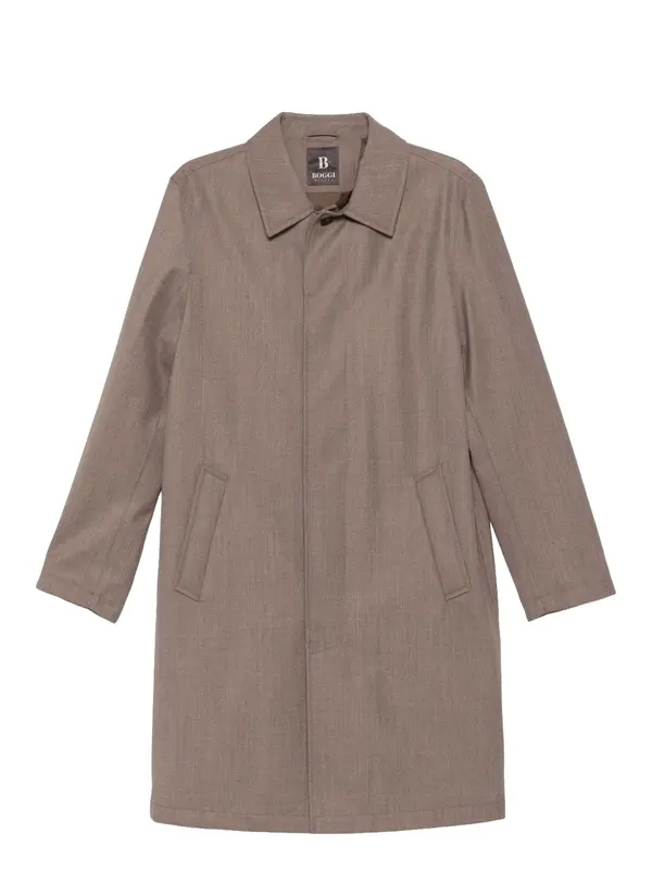 Boggi Milano Mélange-effect Coat - Brown