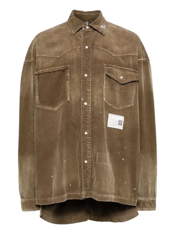 Mihara Yasuhiro Vintage-like Corduroy Shirt - Brown