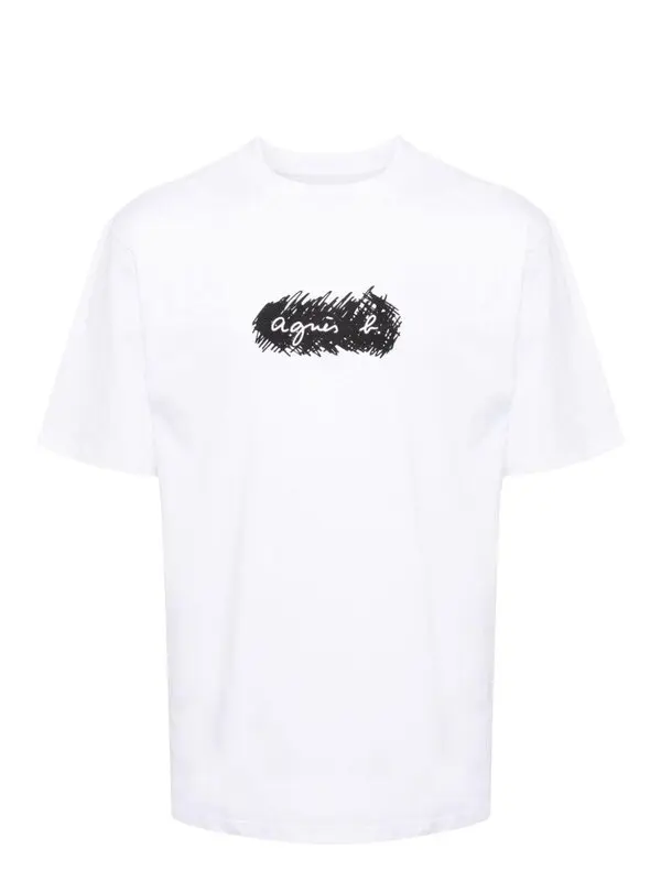 AGNÈS B. Logo-print Crew-neck T-shirt - White