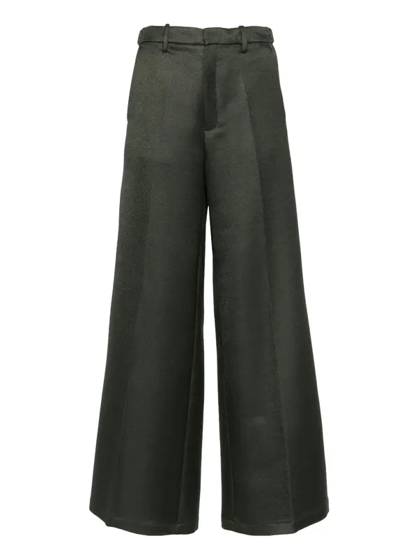 FORTE_FORTE Wide-leg Tailored Trousers - Green