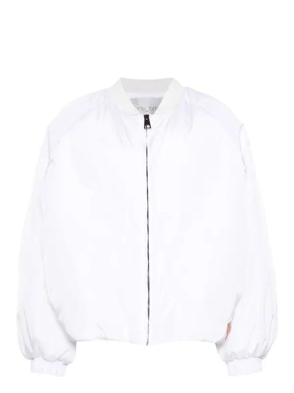 FORTE_FORTE Logo-patch Padded Bomber Jacket - White