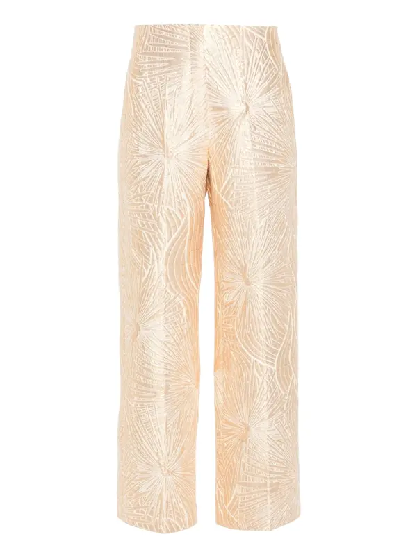 FORTE_FORTE Patterned Trousers - Neutrals