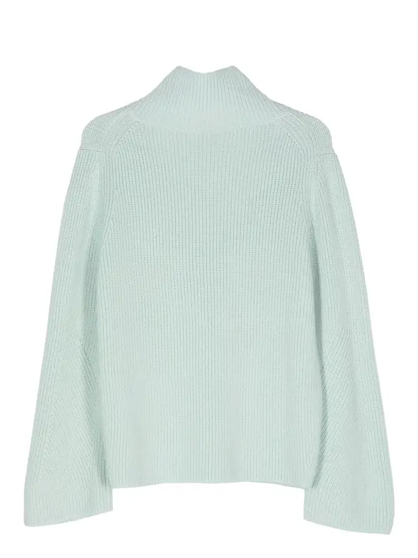 FORTE_FORTE Crossover-neck Jumper - Blue