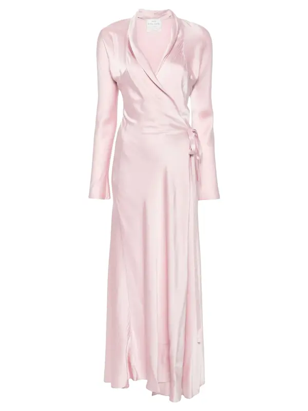 FORTE_FORTE Silk Wrap Maxi Dress - Pink