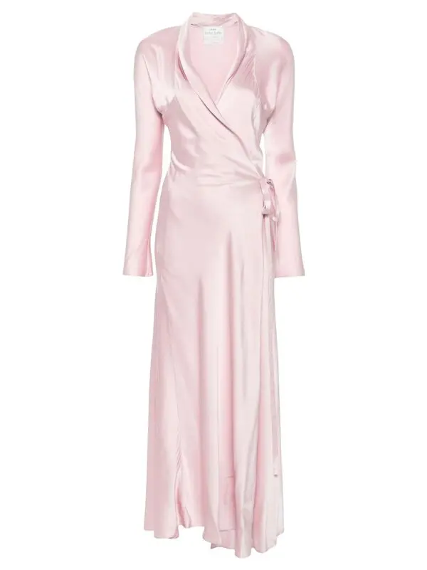 FORTE_FORTE Silk Wrap Maxi Dress - Pink