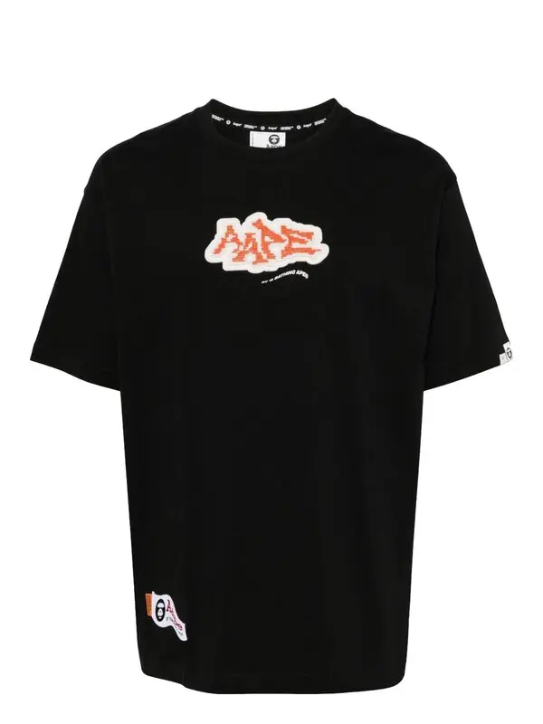 AAPE BY *A BATHING APE® Logo-embellished Cotton T-shirt - Black