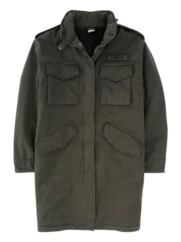 Aspesi Hooded Gabardine Coat - Green