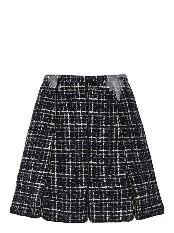 GENNY Tweed Panelled Mini Skirt - Black