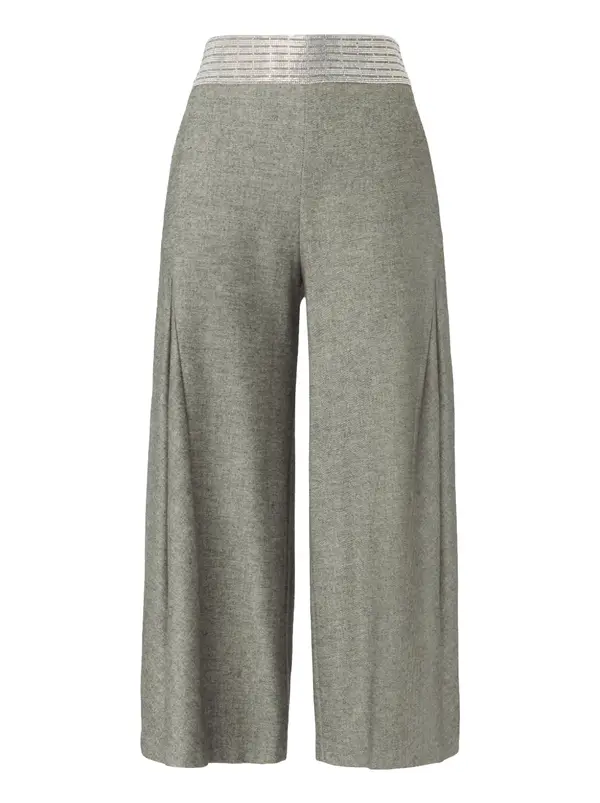 GENNY Wide-leg Cropped Trousers - Grey