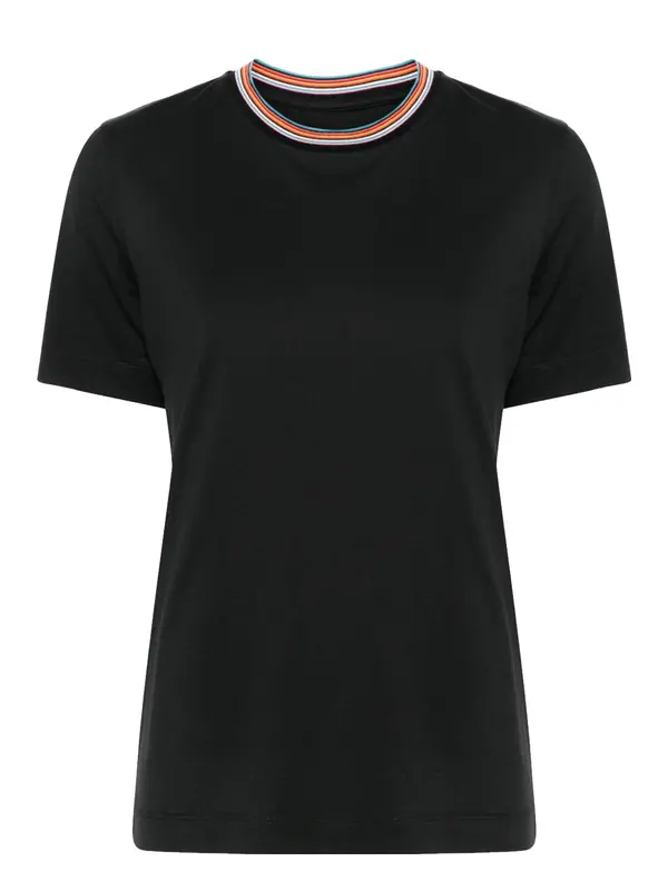 Paul Smith Contrast-trim Cotton T-shirt - Black