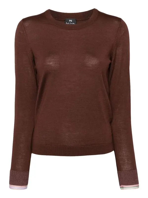 Paul Smith Ribbed Wool-blend Jumper - Brown