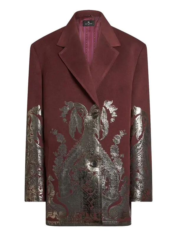 Etro Metallic-paisley Jacket - Red