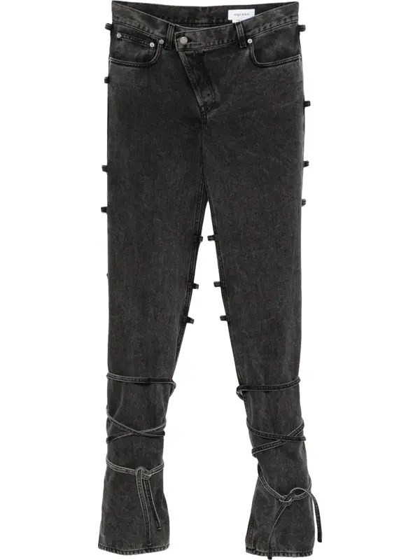 Alexander McQueen Tied Jeans - Black