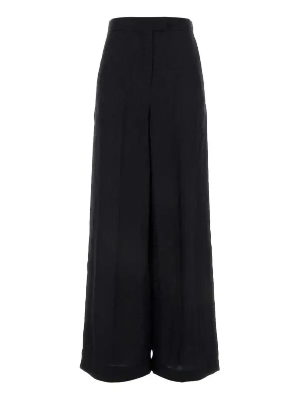 Fendi Monogram Jacquard Silk Trousers - Black