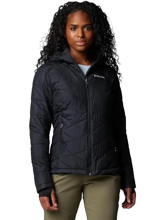 Columbia Hooded Quilted Jacket With Omni-heat Technology - Black