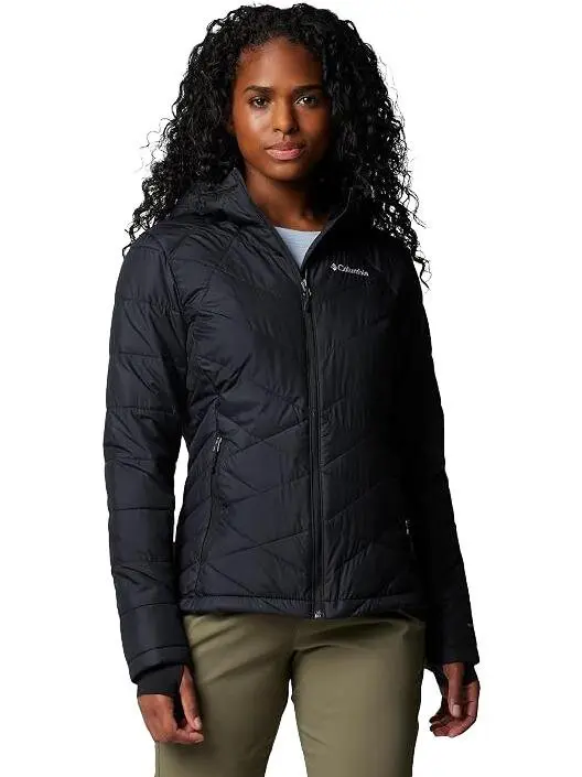 Columbia Hooded Quilted Jacket With Omni-heat Technology - Black