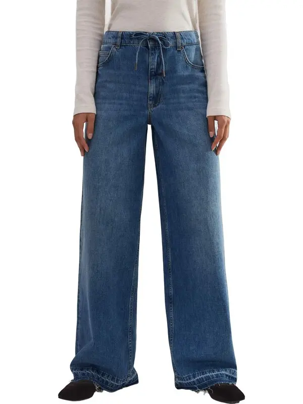 ME+EM Supersoft Denim Track Pant - Worn In Blue