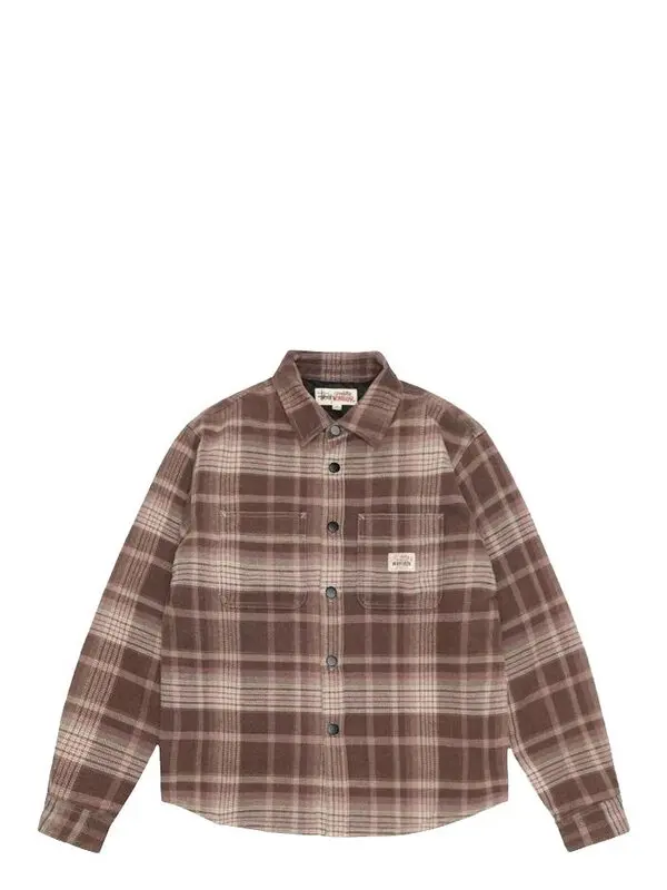 StÜssy Heavy Washed Plaid Shirt - Brown
