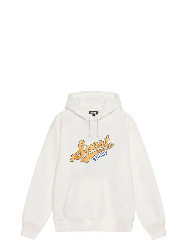 StÜssy Satin Patch Oversized Hoodie - Off White