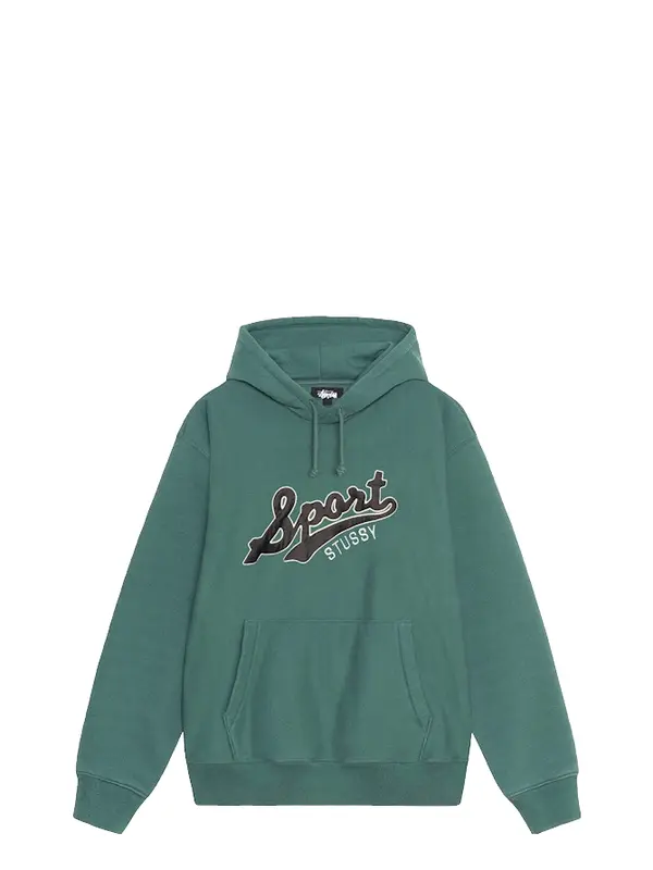 StÜssy Satin Patch Oversized Hoodie - Green