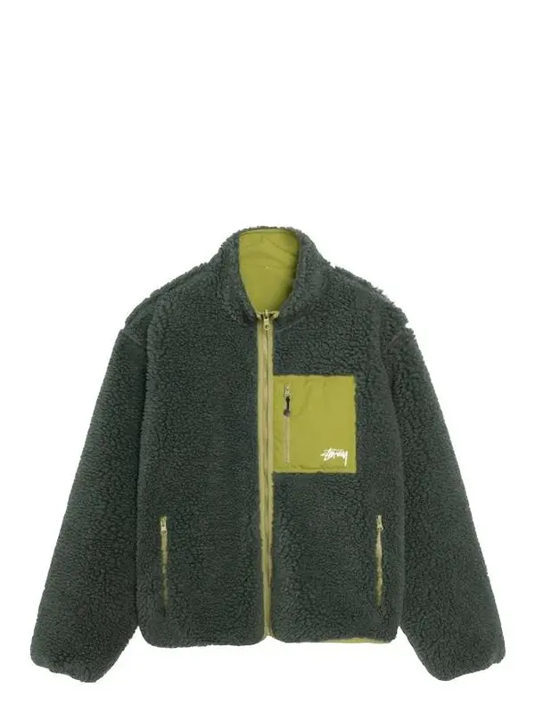 StÜssy Sherpa Reversible Jacket - Dark Green