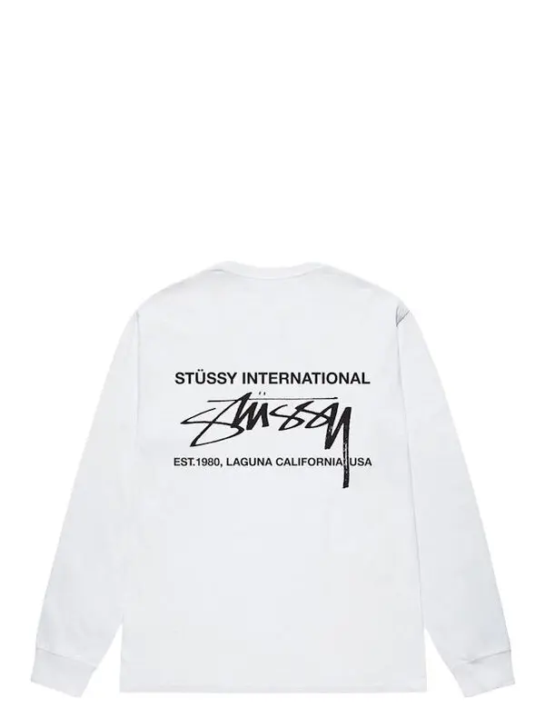 StÜssy Smooth International Long Sleeve Tee Shirt - White