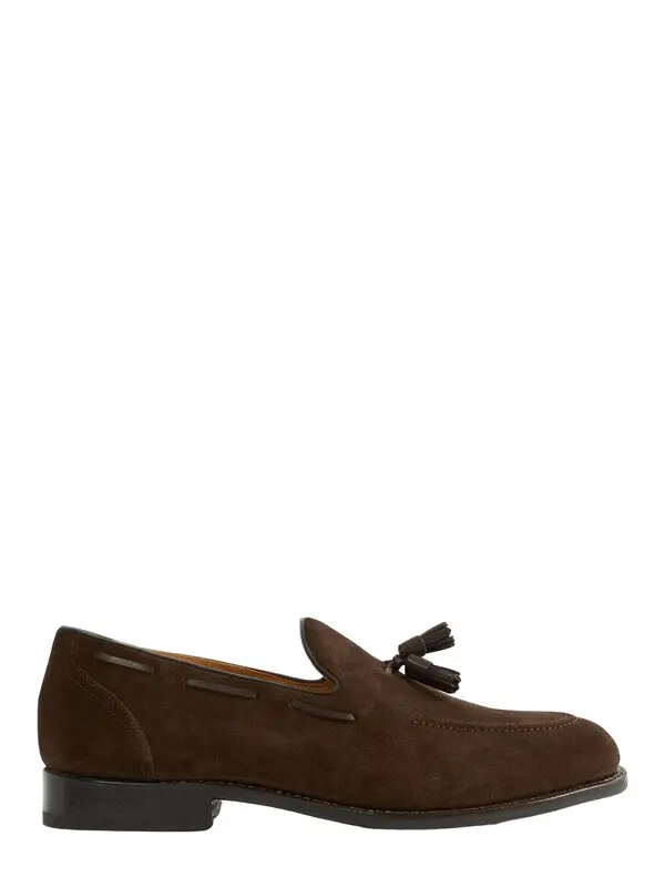 REISS Clayton Tasselled Loafers - Dark Brown