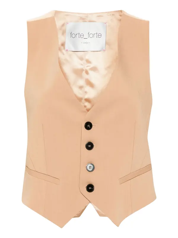 FORTE_FORTE Satin Panelled Waistcoat - Neutrals