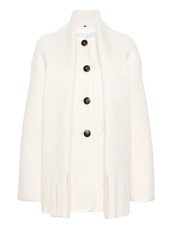 FORTE_FORTE Scarf-detailed Coat - White