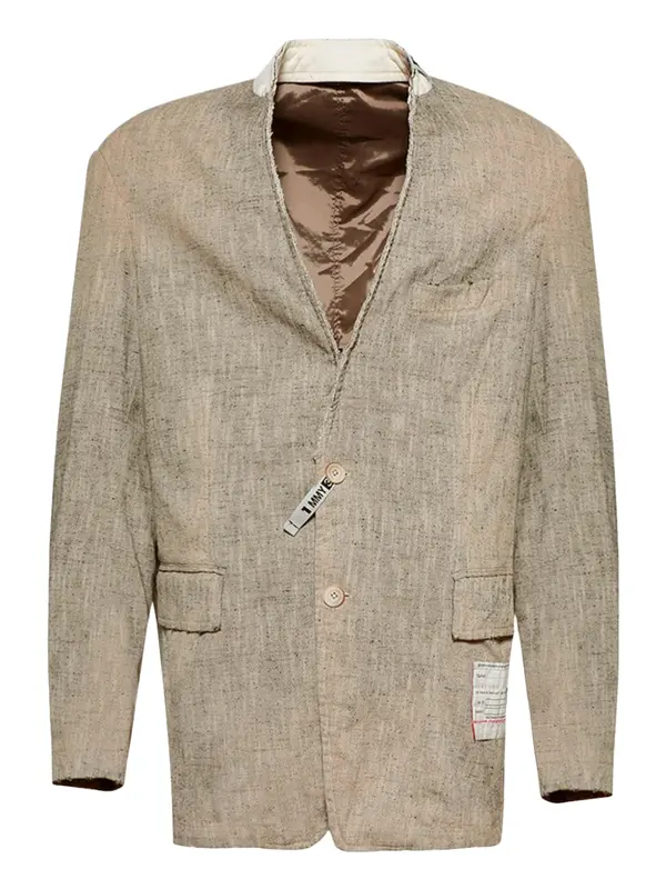 Mihara Yasuhiro Slub Tweed Blazer - Neutrals
