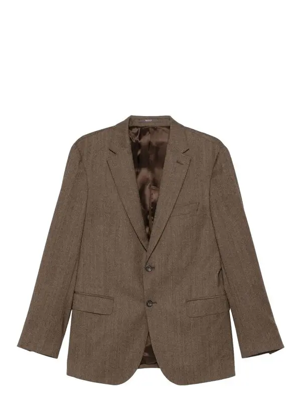 Boggi Milano Herringbone-pattern Blazer - Brown