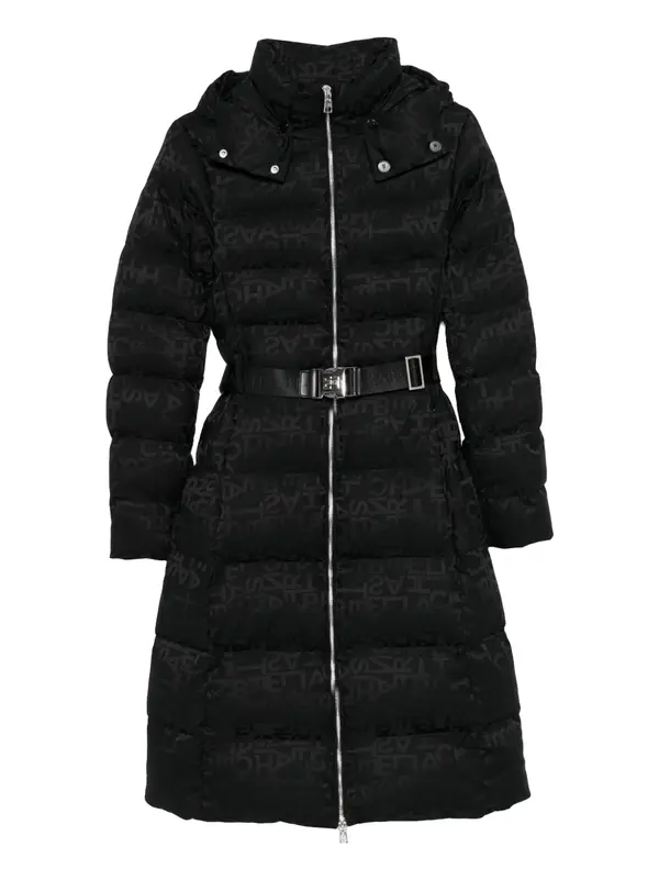 Elisabetta Franchi Monogram Padded Coat - Black