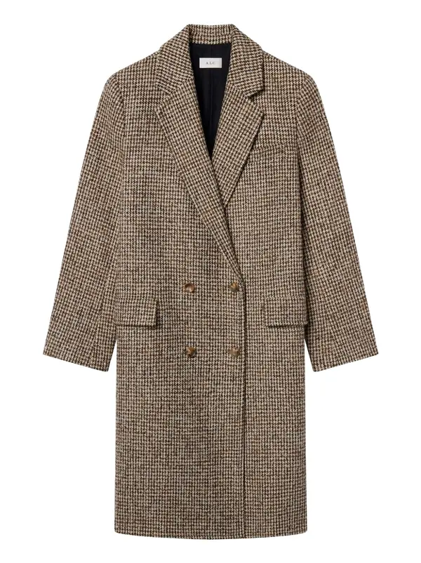 A.L.C. Tanner Houndstooth Coat - Neutrals