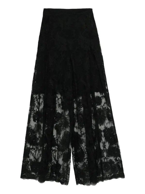 Ermanno Scervino Lace Palazzo Pants - Black