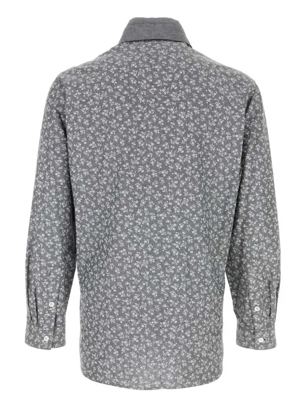 Yohji Yamamoto Floral-print Cotton Shirt - Grey