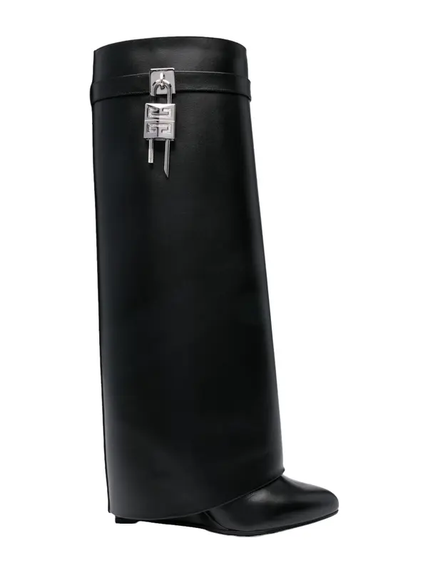 Givenchy Shark Lock 100mm Leather Boots - Black